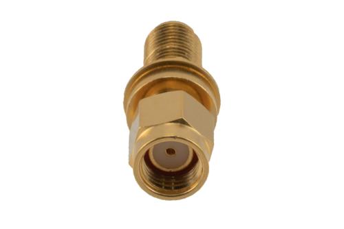 RP SMA Male to RP SMA Female Bulkhead Mount Adapter, VSWR 1.2 up to 6 GHz