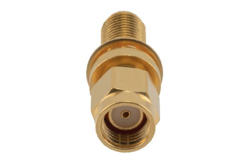 RP SMA Male to RP SMA Female Bulkhead Mount Adapter, VSWR 1.2 up to 6 ...