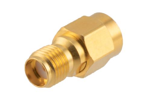 RP SMA Snap On Male to SMA Female Adapter, VSWR 1.2 up to 6 GHz