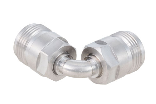 N Female to N Female Radius Right Angle Adapter, Passivated, VSWR 1.2 ...