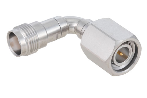 TNC Male to Female Radius Right Angle Adapter, VSWR 1.2 Max. DC-18GHz