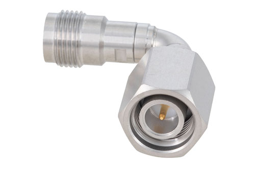 TNC Male to Female Radius Right Angle Adapter, VSWR 1.2 Max. DC-18GHz
