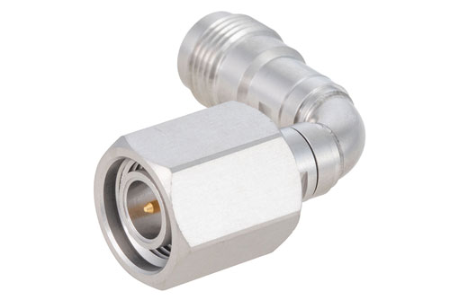 TNC Male to Female Radius Right Angle Adapter, VSWR 1.2 Max. DC-18GHz