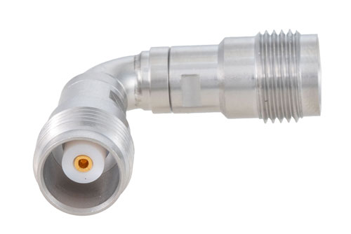 TNC Female to Female Radius Right Angle Adapter, VSWR 1.2 Max. DC-18GHz