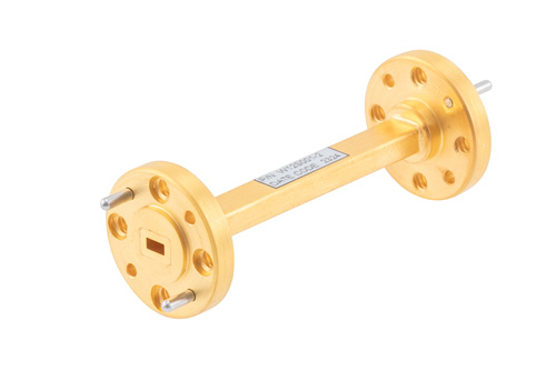 WR-12 Straight Waveguide Section 2 Inch Length, UG-387/U Round Cover Flange from 60 GHz to 90 GHz