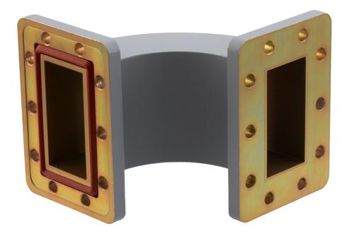 WR-229 Waveguide E-Bend with UG Cover and Grooved Flanges Operating from 3.22 GHz to 4.9 GHz