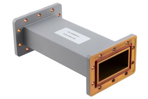 WR-284 Straight Waveguide Section 8 Inch Length, UG Cover and Grooved Flanges from 2.6 GHz to 3. ...