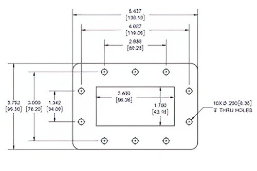 WR-340 Waveguide Shim, CPR-340F flange, 10mm Aluminum