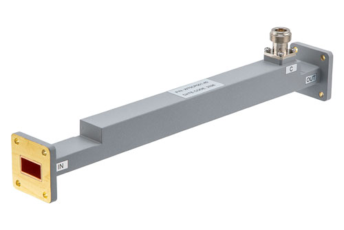 WR-75 Waveguide 40 dB Broadwall Coupler, UG Cover Flange, N-Type Female ...
