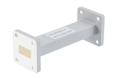 WR-75 Straight Waveguide Section 4 Inch Length, UG Square Cover and Grooved Flange from 9.84 GHz ...