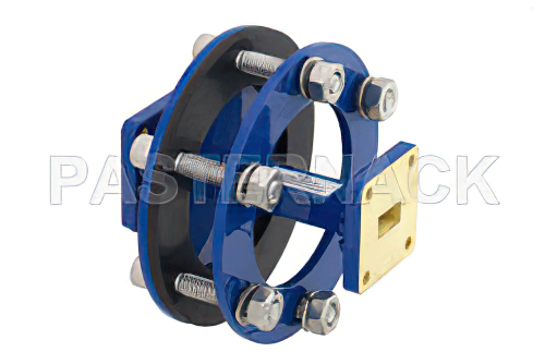 WR-51 Waveguide Bulkhead Adapter Square Cover Flange, 15 GHz to 22 GHz