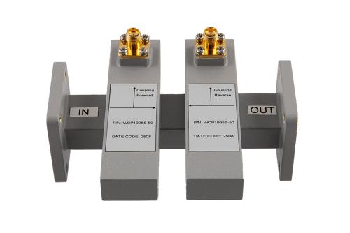 WR-75 Waveguide 50 dB Dual Directional Crossguide Coupler, UG Square Flange, SMA Female Coupling ...