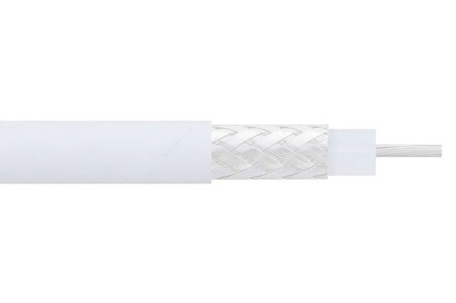 Flexible RG188 Coax Cable Single Shielded with White PTFE Jacket