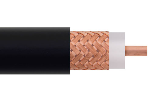 Flexible RG218 Coax Cable Single Shielded with Black PVC Jacket