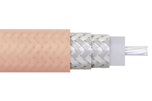 Flexible RG393 Coax Cable (by foot) Double Shielded with Tan FEP Jacket