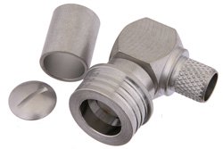 QN Male Right Angle Connector Crimp/Solder Attachment For RG213, RG215