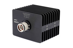 20 dB Fixed Attenuator, N Male to N Female Directional Black Anodized Aluminum Heatsink Body ...