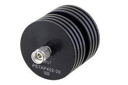 30 dB Fixed Attenuator, 2.92mm Male to 2.92mm Female Directional Black Anodized Aluminum ...