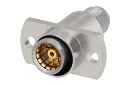 2 Hole Flange Mount Slide-On BMA Jack to SMA Female Adapter